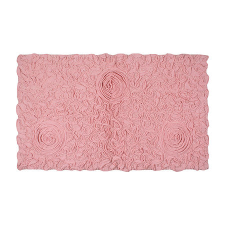 Home Weavers Bell Flower Bath Rug  24 x 40 - Pink
