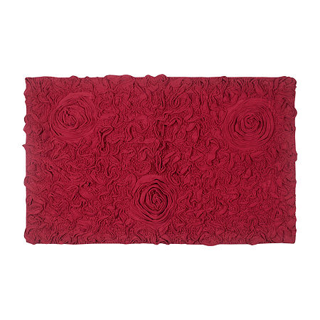 Click here for Home Weavers Bell Flower Bath Rug  24 x 40 - Red prices