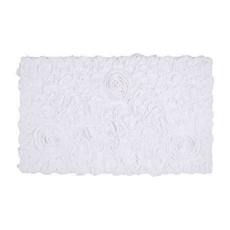 Click here for Home Weavers Bell Flower Bath Rug  24 x 40 - White prices