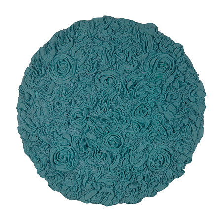 Home Weavers Bell Flower Bath Rug  30 Round - Blue