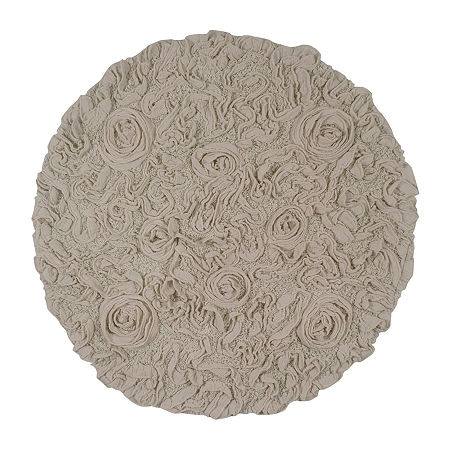Home Weavers Bell Flower Bath Rug  30 Round - Linen