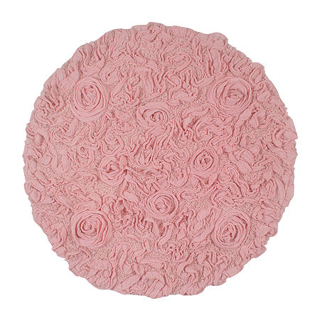 Home Weavers Bell Flower Bath Rug  30 Round - Pink