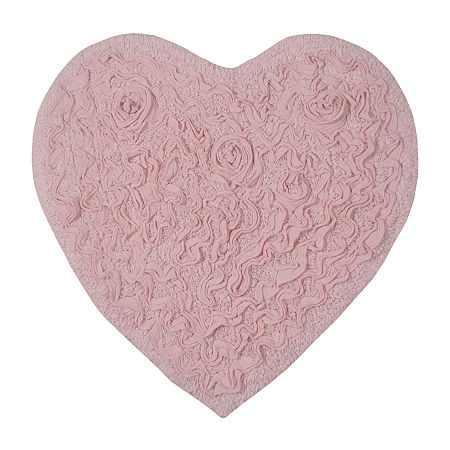 Home Weavers Bell Flower Heart Bath Rug  25 x 25 - Pink