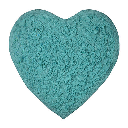 Click here for Home Weavers Inc Bellflower Heart Bath Rug  One Si... prices