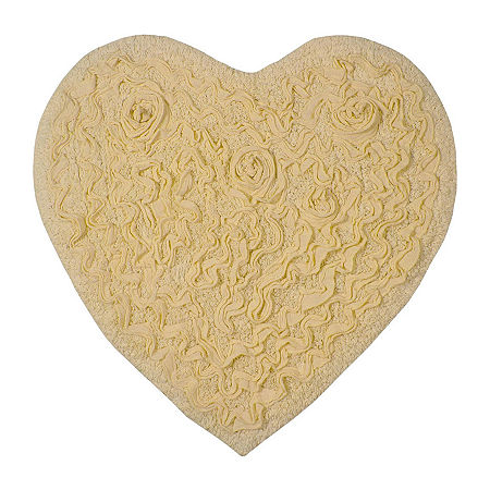 Home Weavers Bell Flower Heart Bath Rug  25 x 25 - Butter