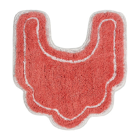 Home Weavers Allure Bathroom U-Shape Contour Toilet Rug  20 x 20 - Coral