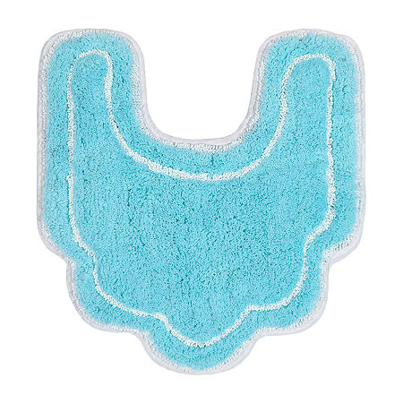 Home Weavers Allure Bathroom U-Shape Contour Toilet Rug  20 x 20 - Turquoise