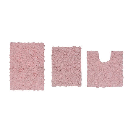 Click here for Home Weavers Bell Flower 3-Pc. Bath Rug Set - Pink prices
