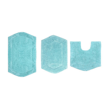Home Weavers Waterford 3-Pc. Bath Rug Set - Turquoise
