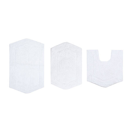 Home Weavers Waterford 3-Pc. Bath Rug Set - White