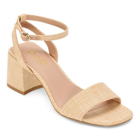 Click here for Pop Womens Zymic Heeled Sandals  6 Medium  White prices
