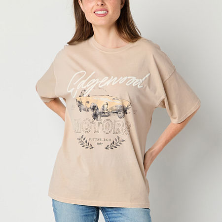 Click here for Arizona Oversized Womens Juniors Crew Neck Short S... prices