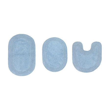 Home Weavers Double Ruffle 3-Pc. Bath Rug Set - Blue
