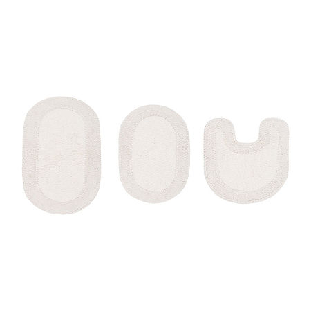 Home Weavers Double Ruffle 3-Pc. Bath Rug Set - Natural