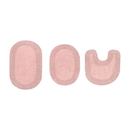 Home Weavers Double Ruffle 3-Pc. Bath Rug Set - Pink