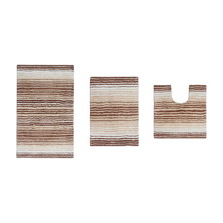 Home Weavers Gradiation 3-Pc. Bath Rug Set - Beige
