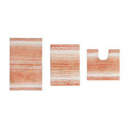 Home Weavers Gradiation 3-Pc. Bath Rug Set - Coral