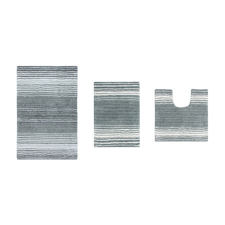Home Weavers Gradiation 3-Pc. Bath Rug Set - Grey