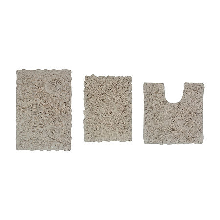 Home Weavers Modesto 3-Pc. Bath Rug Set - Linen