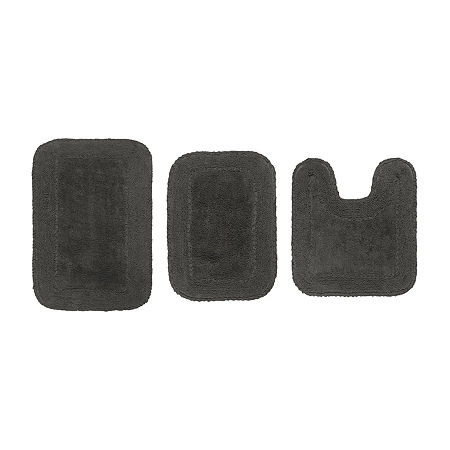 Home Weavers Radiant 3-Pc. Bath Rug Set - Gray