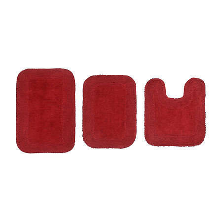 Home Weavers Radiant 3-Pc. Bath Rug Set - Red