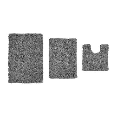Home Weavers Fantasia 3-Pc. Bath Rug Set - Grey