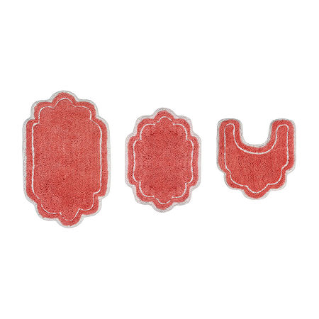Home Weavers Allure Bathroom 3-Pc. Bath Rug Set - Coral