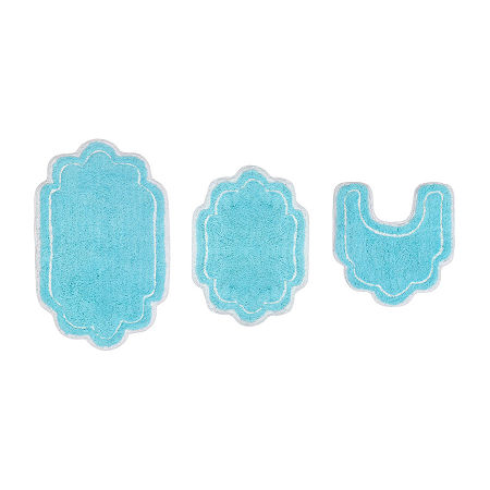Home Weavers Allure Bathroom 3-Pc. Bath Rug Set - Turquoise
