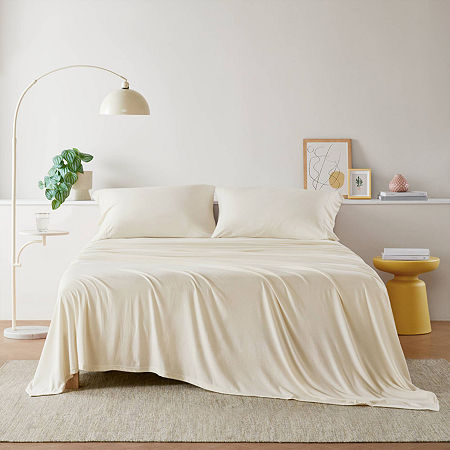Intelligent Design Jersey-Knit Cotton Blend 4-Pc. Sheet Set  Queen - Cream