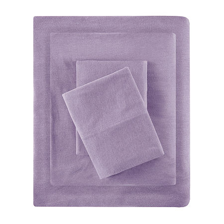 Intelligent Design Jersey-Knit Cotton Blend 3-Pc. Sheet Set  Twin Xl - Purple