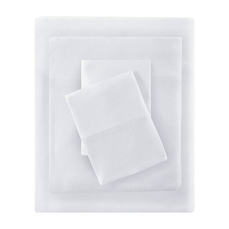 Intelligent Design Jersey-Knit Cotton Blend 4-Pc. Sheet Set  Queen - White