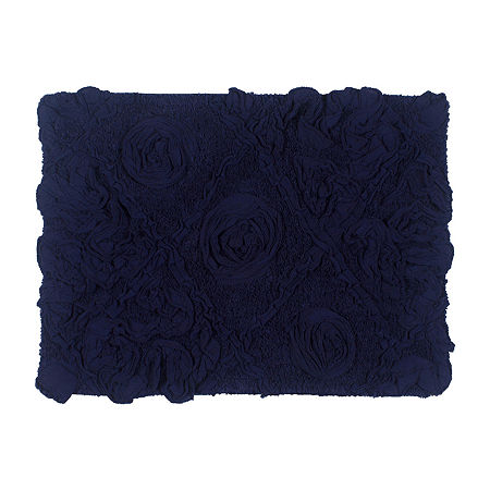 Home Weavers Modesto Bath Rug  17 x 24 - Navy Blue