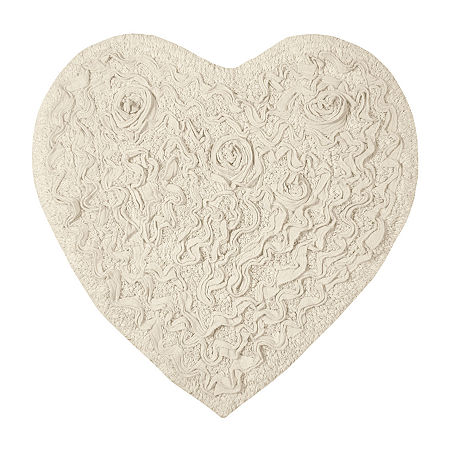 Home Weavers Modesto Heart Shaped Bath Rug  25 x 25 - Natural
