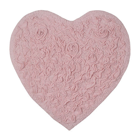 Home Weavers Modesto Heart Shaped Bath Rug  25 x 25 - Pink