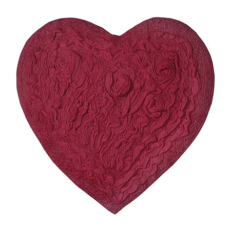 Home Weavers Modesto Heart Shaped Bath Rug  25 x 25 - Red