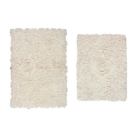 Home Weavers Bell Flower 2-Pc. Bath Rug Set - Natural