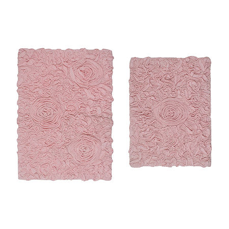 Home Weavers Bell Flower 2-Pc. Bath Rug Set - Pink