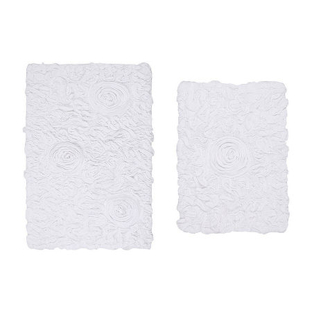 Click here for Home Weavers Bell Flower 2-Pc. Bath Rug Set - Whit... prices