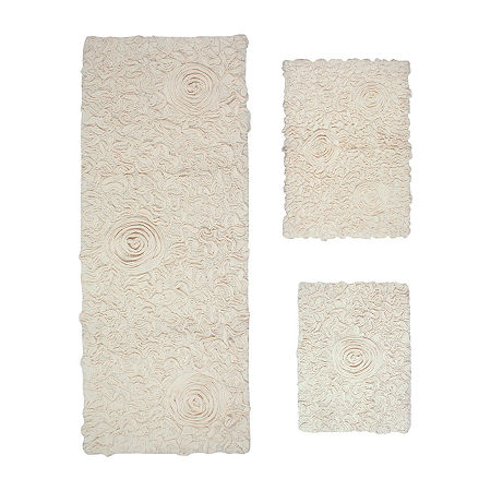Home Weavers Bell Flower 3-Pc. Bath Rug Set - Natural