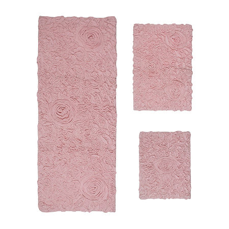 Click here for Home Weavers Bell Flower 3-Pc. Bath Rug Set - Pink prices