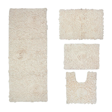 Home Weavers Bell Flower 4-Pc. Bath Rug Set - Natural