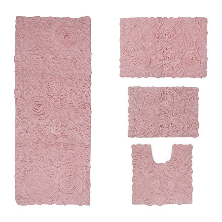 Home Weavers Bell Flower 4-Pc. Bath Rug Set - Pink