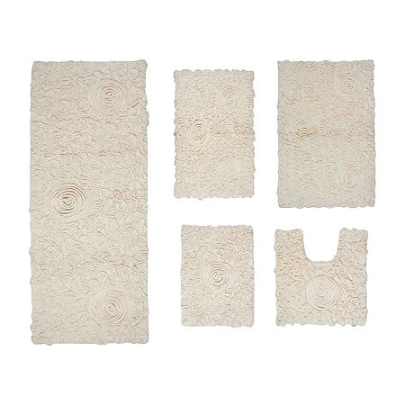 Home Weavers Bell Flower 5-Pc. Bath Rug Set - Natural