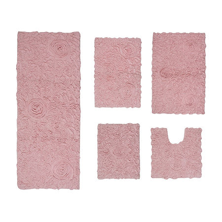 Click here for Home Weavers Bell Flower 5-Pc. Bath Rug Set - Pink prices