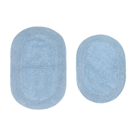 Home Weavers Double Ruffle 2-Pc. Bath Rug Set - Blue