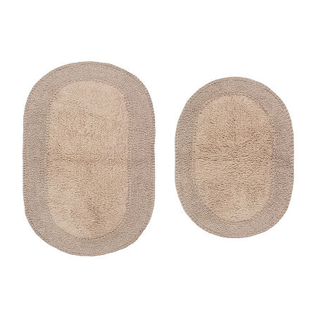Home Weavers Double Ruffle 2-Pc. Bath Rug Set - Linen