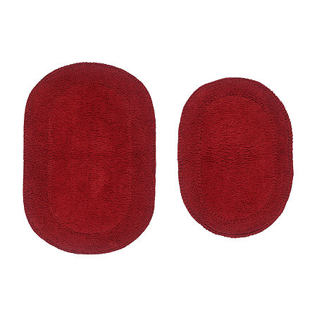 Home Weavers Double Ruffle 2-Pc. Bath Rug Set - Red