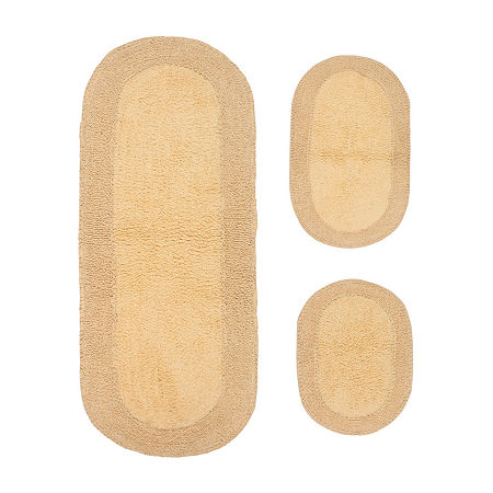 Home Weavers Double Ruffle 3-Pc. Bath Rug Set - Butter