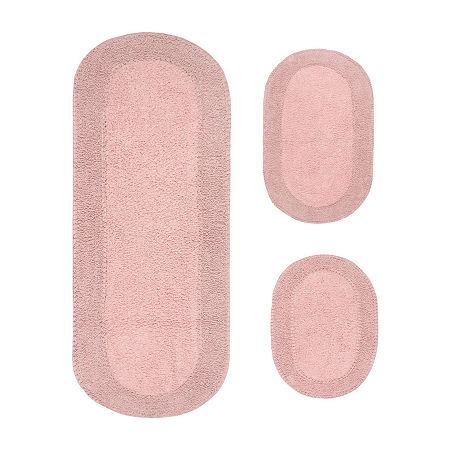 Home Weavers Double Ruffle 3-Pc. Bath Rug Set - Pink