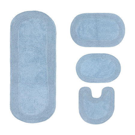 Home Weavers Double Ruffle 4-Pc. Bath Rug Set - Blue